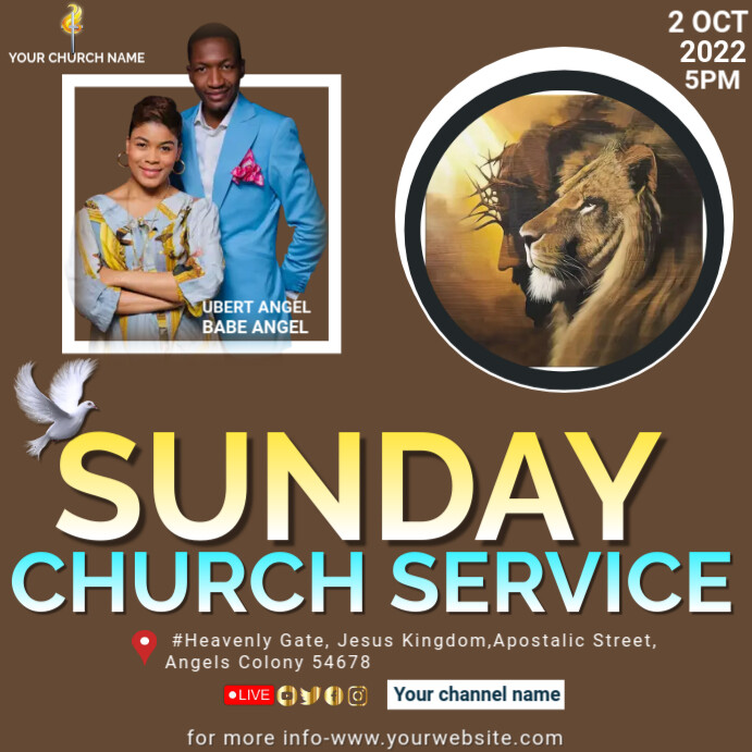 church poster, sunday service,worship,poster Template | PosterMyWall