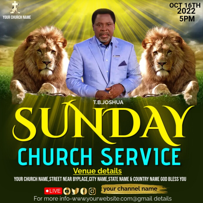 church poster, sunday service,worship,poster Template | PosterMyWall