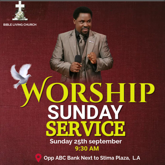 church poster, sunday service,worship,poster Template | PosterMyWall