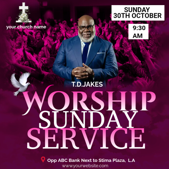 church poster, sunday service,worship,poster Template | PosterMyWall