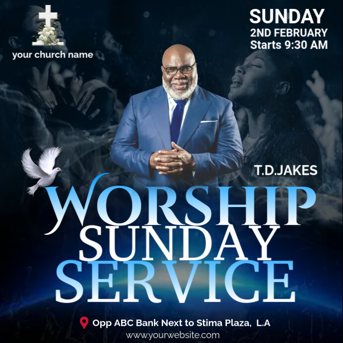 church poster, sunday service,worship,poster Template | PosterMyWall