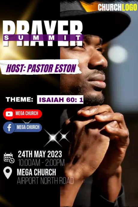 Plantilla de CHURCH POSTER PRAYER SUMMIT FLYER AD (1) | PosterMyWall