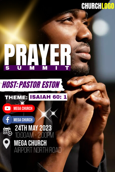 CHURCH POSTER PRAYER SUMMIT FLYER AD Template | PosterMyWall