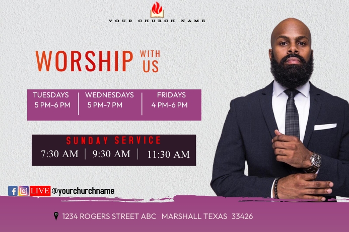 แม่แบบโปสเตอร์การ คริสตจักร เทมเพลต | PosterMyWall