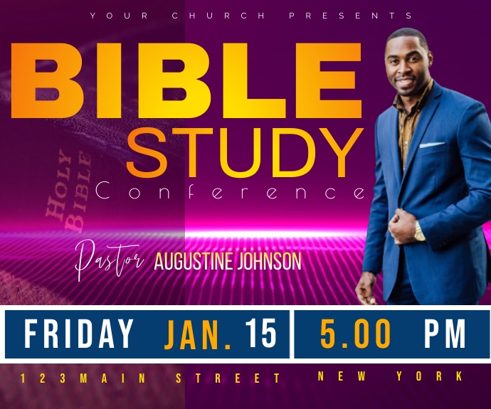 Bible study conference poster template | PosterMyWall