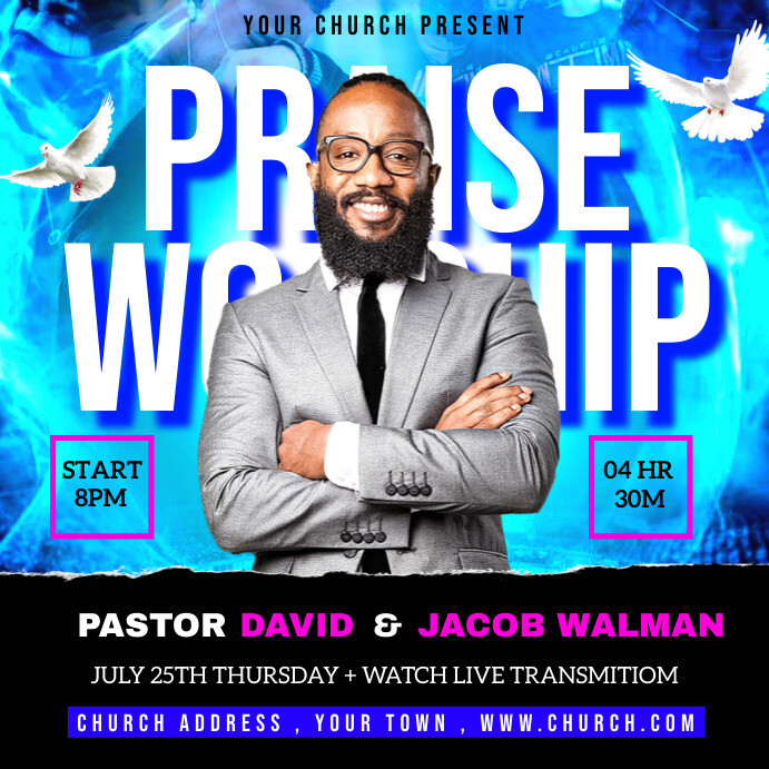 church praise & worship conference flyer Template | PosterMyWall