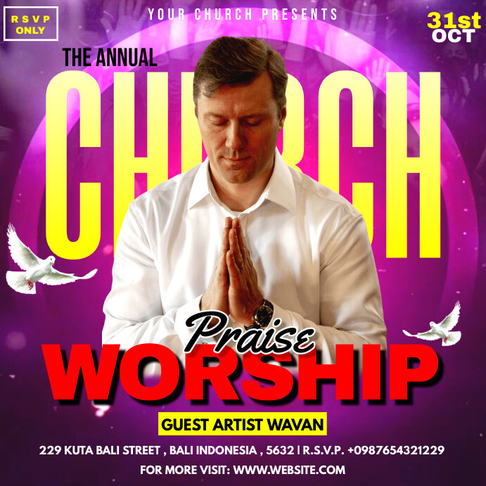 Copy of church praise & worship conference flyer | PosterMyWall