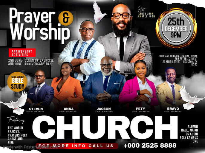 CHURCH PRAISE & WORSHIP Template | PosterMyWall
