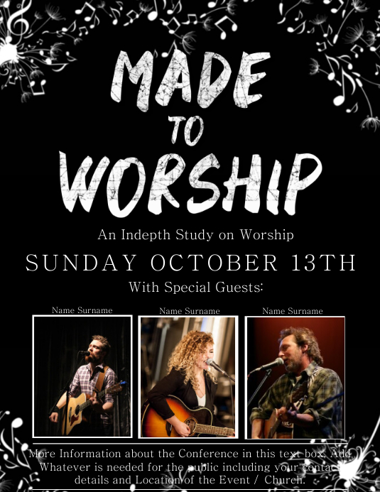 Church Praise & Worship Event Flyer Template | PosterMyWall