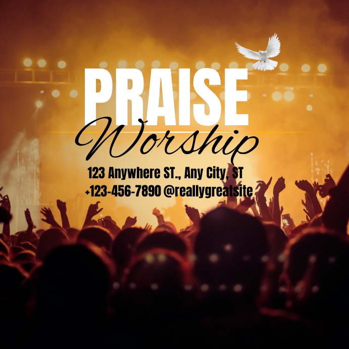 CHURCH PRAISE & WORSHIP INSATGRAMFLYERPOSTER Template | PosterMyWall