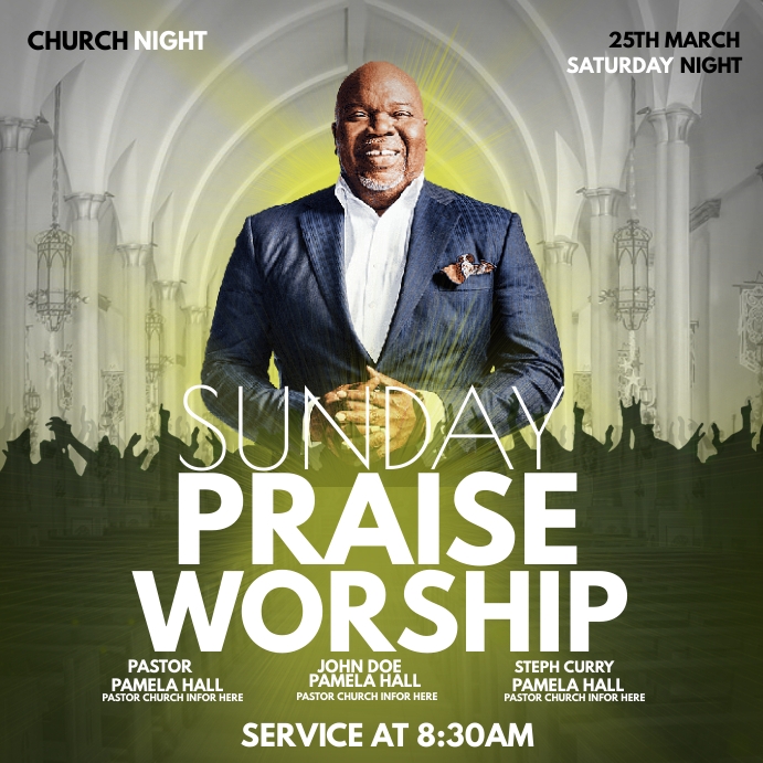 CHURCH PRAISE & WORSHIP INSATGRAMFLYERPOSTER Template | PosterMyWall