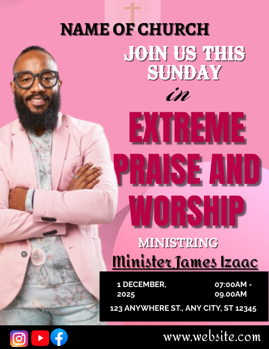 Church Praise & worship program flyer/Poster Template | PosterMyWall