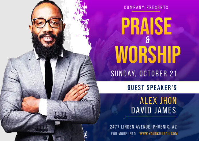 Church Praise and Worship Banner Template | PosterMyWall
