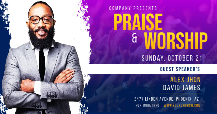 Copy of Church Praise and Worship Banner Template | PosterMyWall