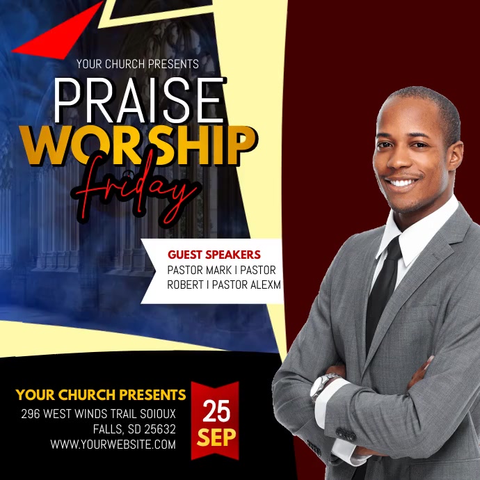 church praise and worship friday Template | PosterMyWall