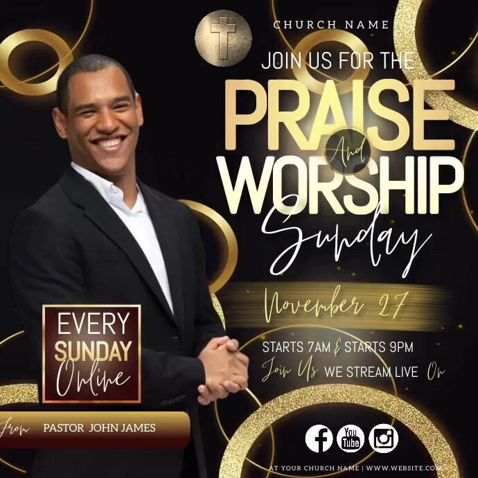church praise and worship sunday Template | PosterMyWall