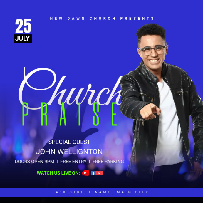Church praise post template | PosterMyWall