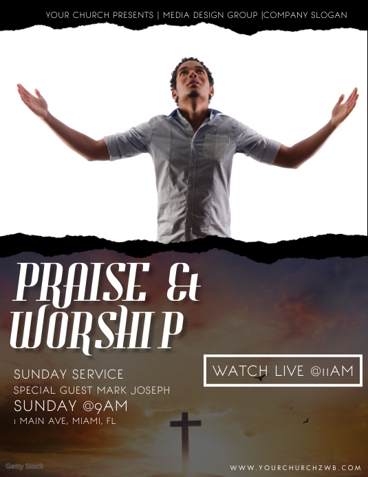 Church Praise Worship Design Template | PosterMyWall
