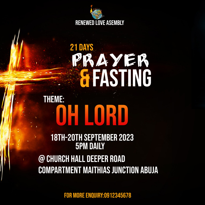 CHURCH PRAYER AND FASTING FLYER Template | PosterMyWall