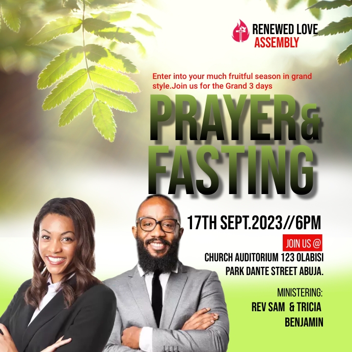 church prayer and fasting flyer Template | PosterMyWall