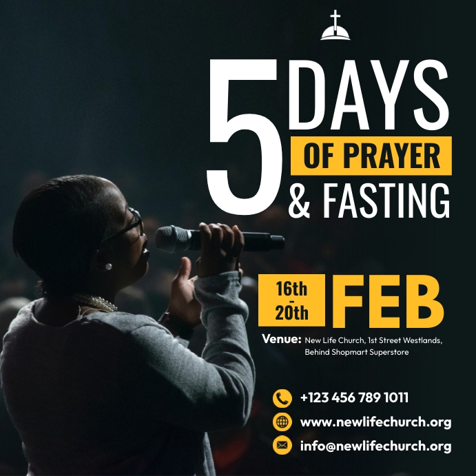 Church Prayer and fasting Poster design Template | PosterMyWall