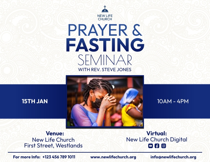 Church Prayer and Fasting Seminar flyer Template | PosterMyWall