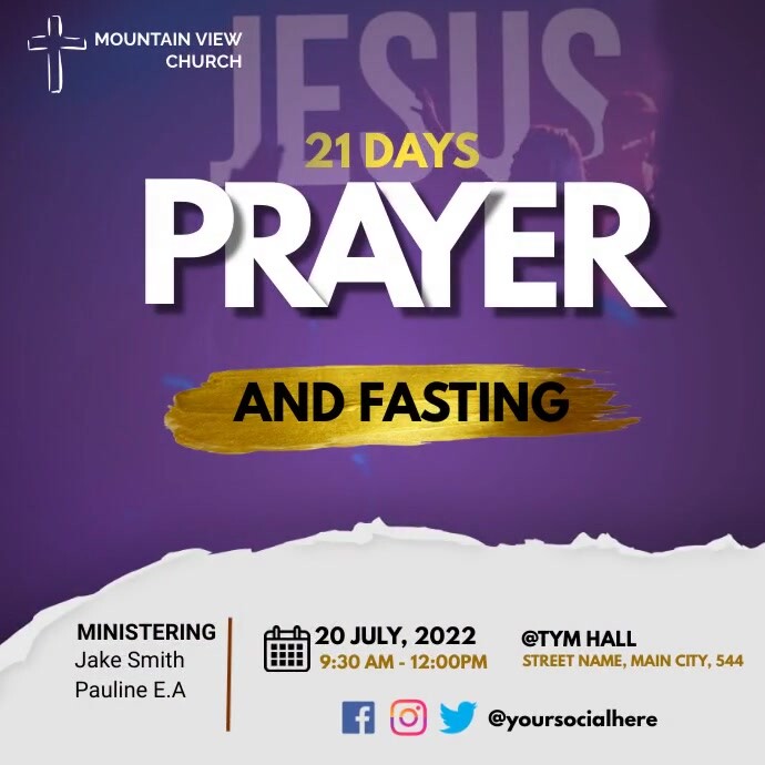 CHURCH PRAYER AND WORSHIP SUNDAY TEMPLATE | PosterMyWall