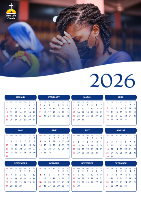 Church Prayer Calendar 2026 Worship Community Monthly Planner Faith ...