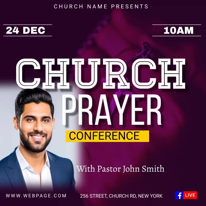Plantilla de CHURCH PRAYER CONFERENCE | PosterMyWall
