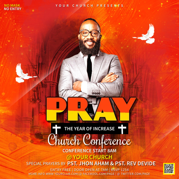 Church Prayer conference flyer Template | PosterMyWall
