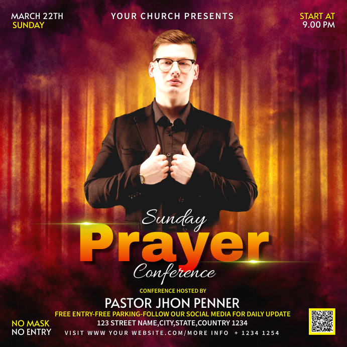 Plantilla de Church Prayer conference flyer | PosterMyWall