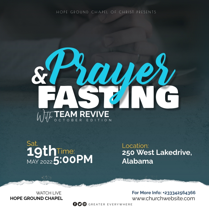 CHURCH PRAYER EVENT FLYER Template | PosterMyWall