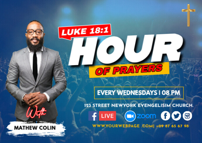 church prayer hour Template | PosterMyWall