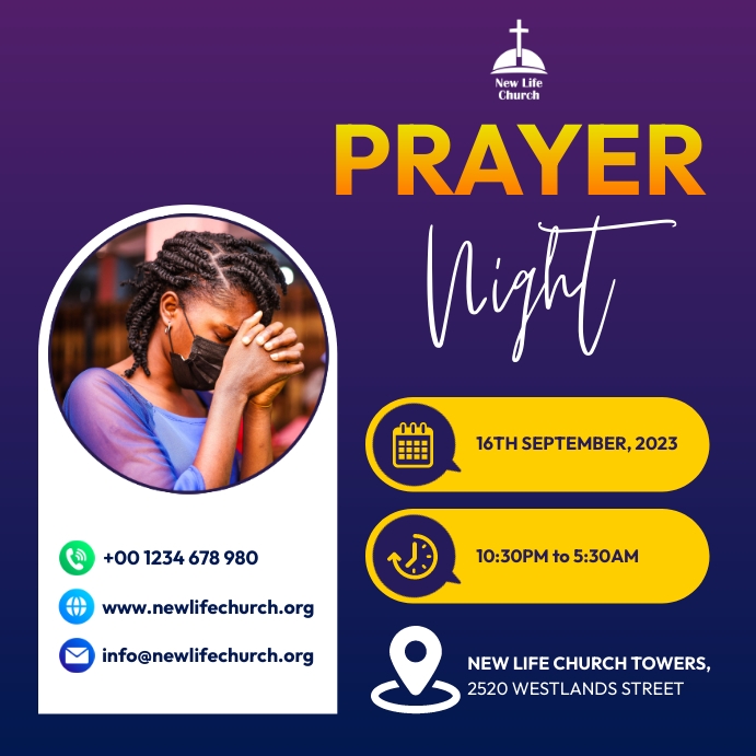 church prayer night Template | PosterMyWall