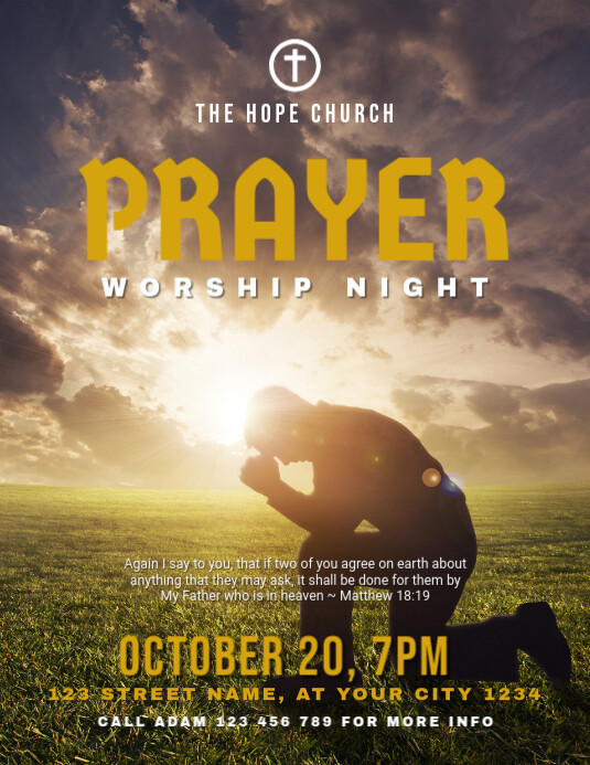 Church Prayer Night Template | PosterMyWall