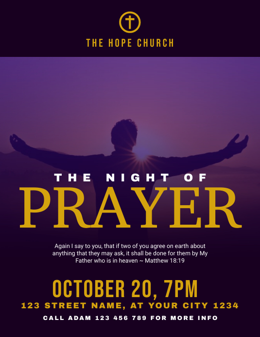 Church Prayer Night Template | PosterMyWall