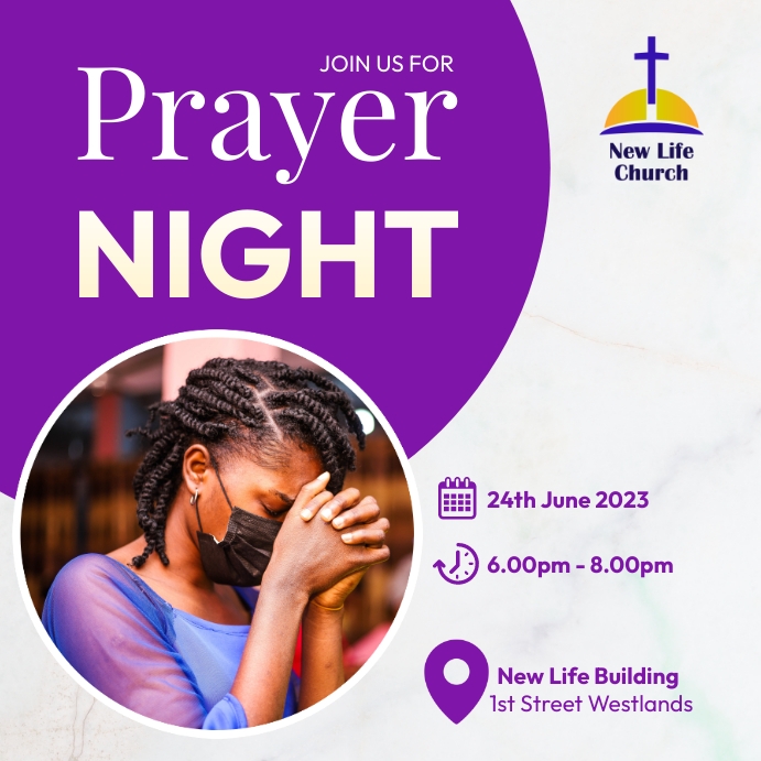Church prayer night Template | PosterMyWall