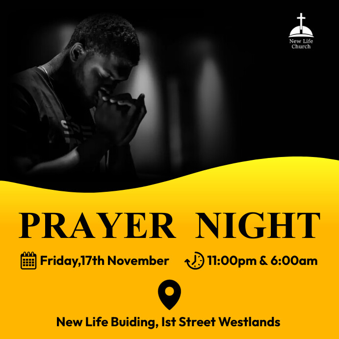 church prayer night flyer Template | PosterMyWall