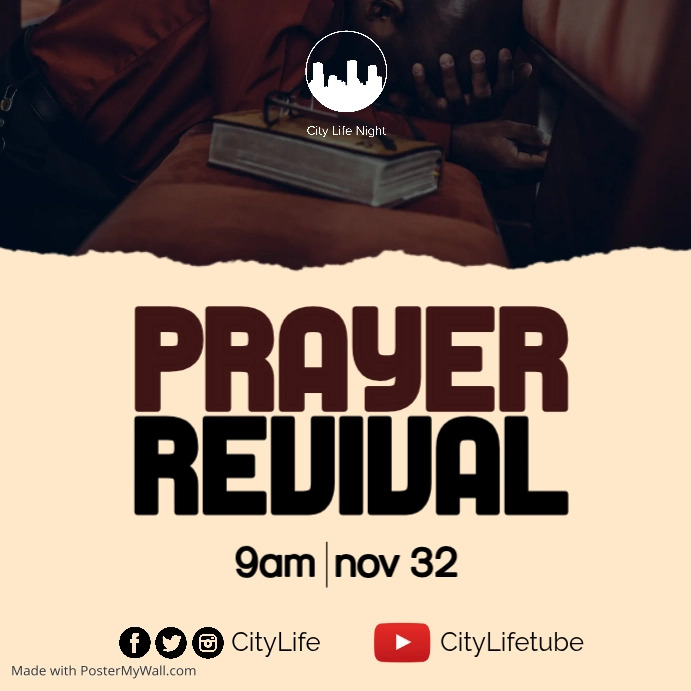 CHURCH PRAYER REVIVAL Template | PosterMyWall