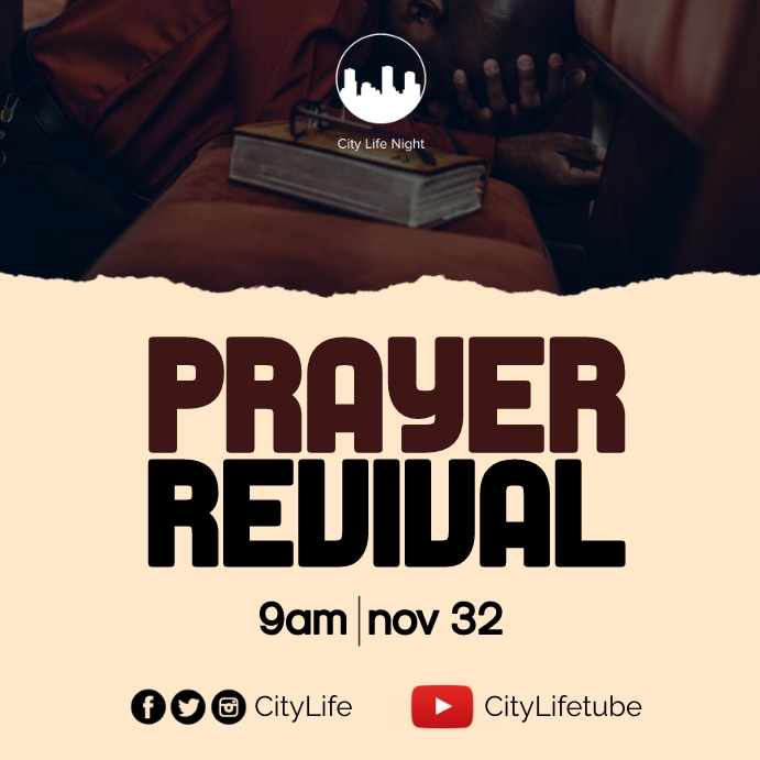 CHURCH PRAYER REVIVAL Template | PosterMyWall