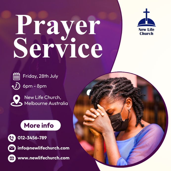 Church Prayer Service Template | PosterMyWall