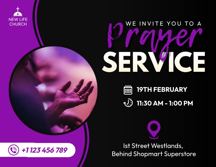 Church Prayer Service Flyer Design Template | PosterMyWall