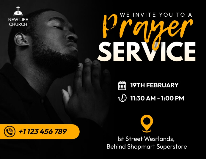 Church Prayer Service Flyer Design Template | PosterMyWall