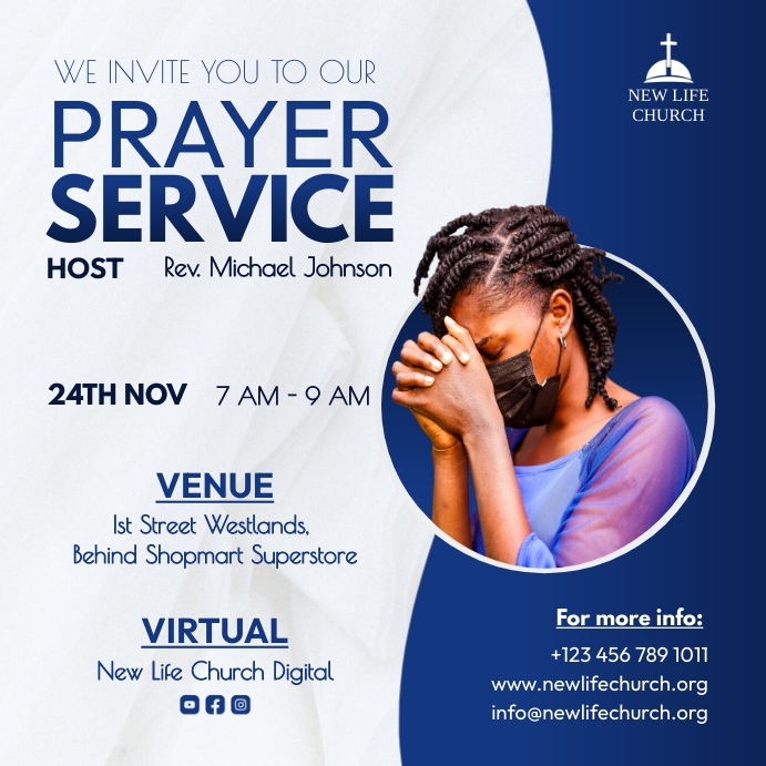 Church Prayer Service Flyer Design Template | PosterMyWall