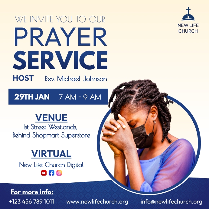 Church Prayer Service Flyer Design Template | PosterMyWall