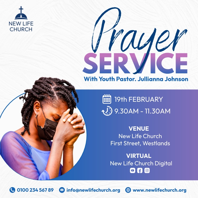 Church Prayer Service Flyer Design Template | PosterMyWall