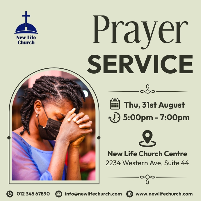 Church prayer service flyer Template | PosterMyWall