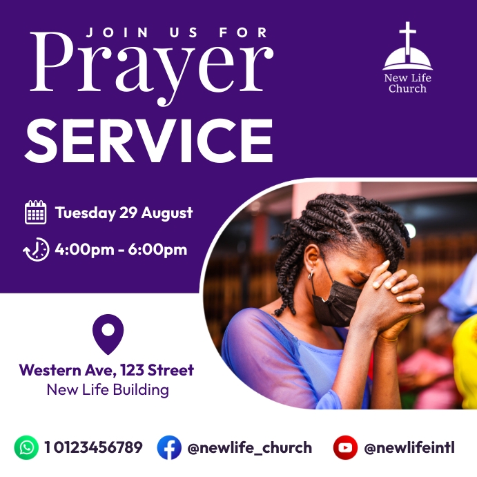 Plantilla de Church prayer service flyer | PosterMyWall