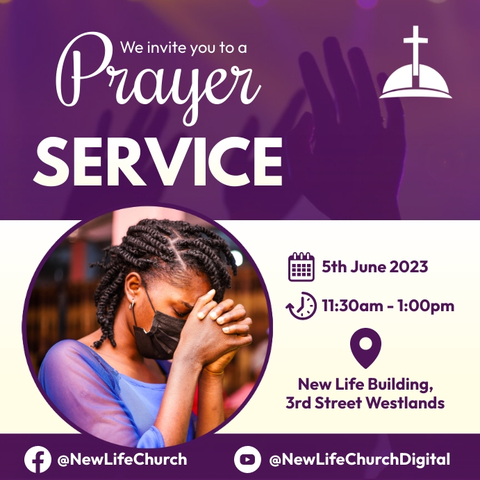church prayer service flyer Template | PosterMyWall