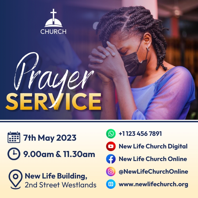 Plantilla de church prayer service flyer design | PosterMyWall